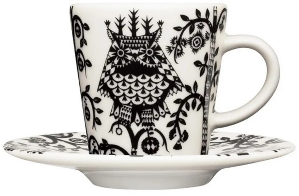 Šálek na espresso s podšálkem Taika Black 0,1 l Iittala