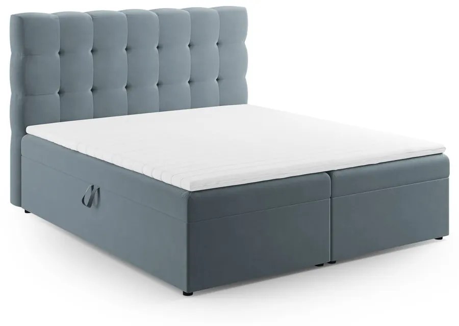 Světle modrá boxspring postel s úložným prostorem 180x200 cm Bali – Cosmopolitan Design