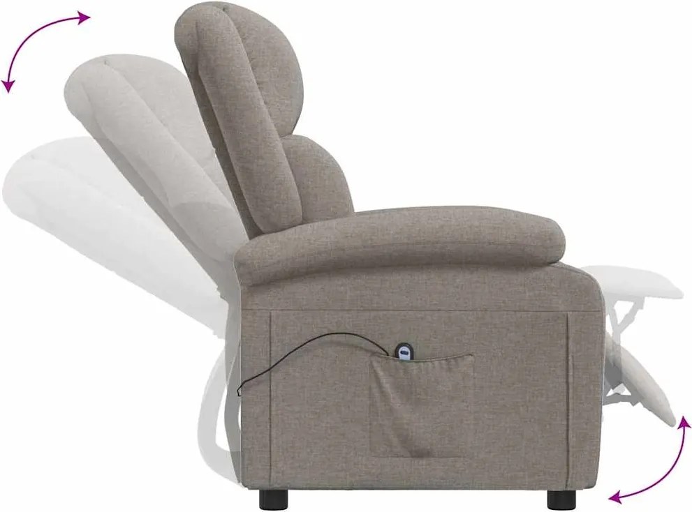 Elektrické polohovací křeslo taupe textil 3098360