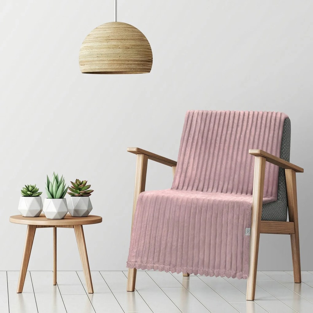 DEKA Z MIKROFLANELU SOFT 70X160 CM PUDROVÁ