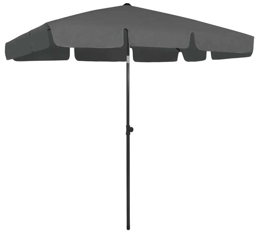 Plážový slunečník antracitový 200 x 125 cm 314729