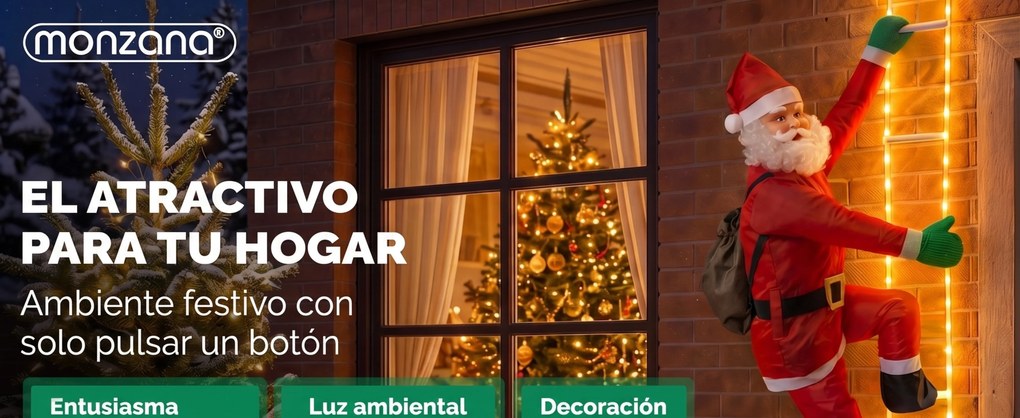 Santa Claus na žebřík s 100 LEDs
