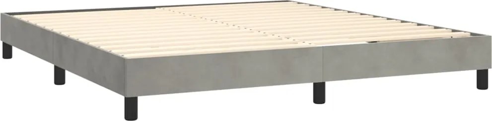 Box spring postel s matrací a LED světle šedá 160x200 cm samet 3134591