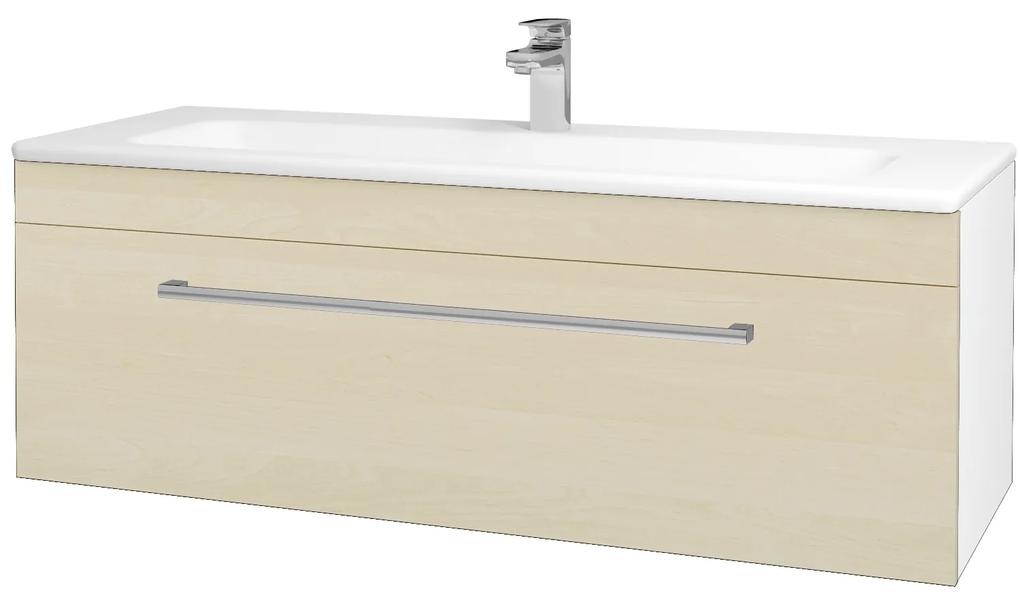 Dřevojas Koupelnová skříň ASTON SZZ 120 Varianta: N01 Bílá lesk / Úchytka T01 / L04 Béžová vysoký lesk