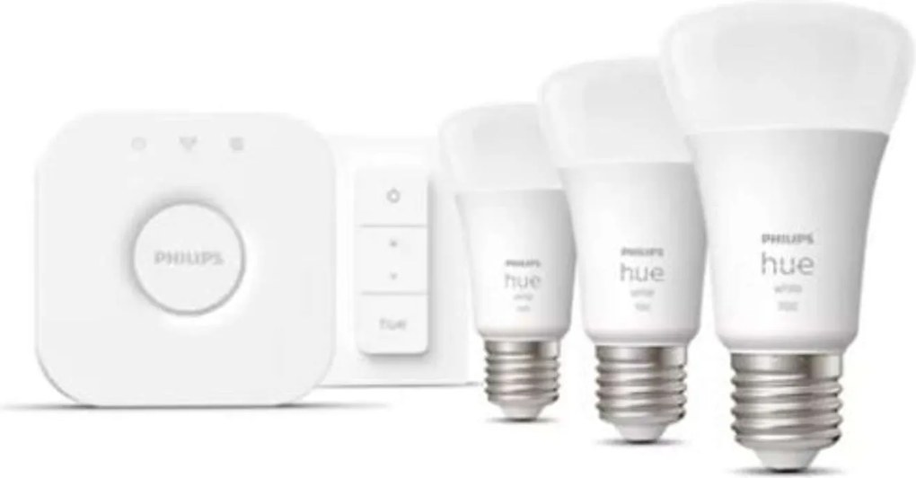 Philips Hue - Chytrá sada se 3 žárovkami, můstkem Bridge a ovladačem 929002469204