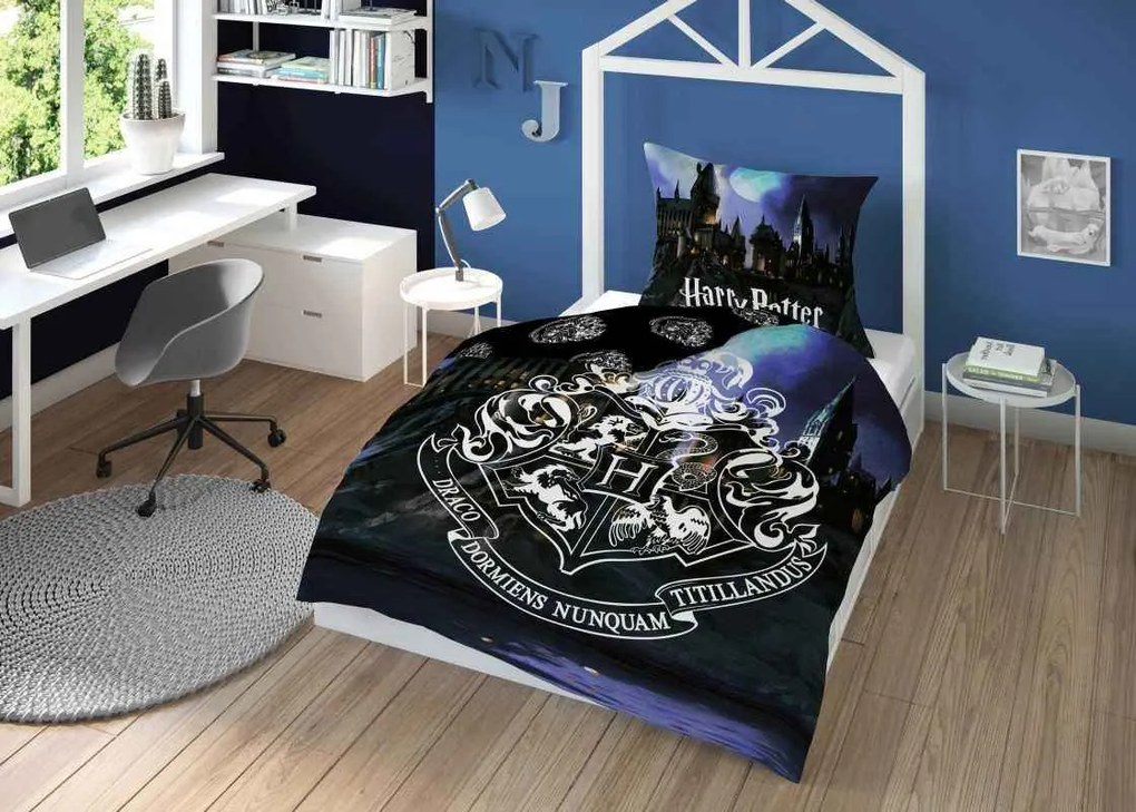 DETEXPOL Povlečení Harry Potter Hrad Bavlna, 140/200, 70/80 cm (DL-027272)