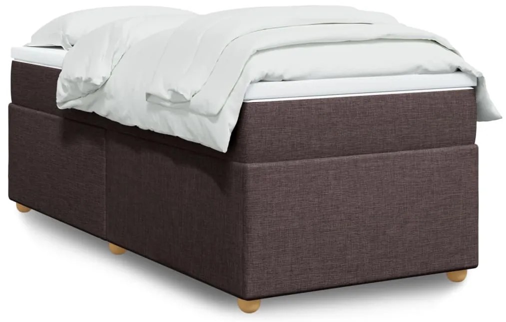 Box spring postel s matrací tmavě hnědá 90x190 cm textil