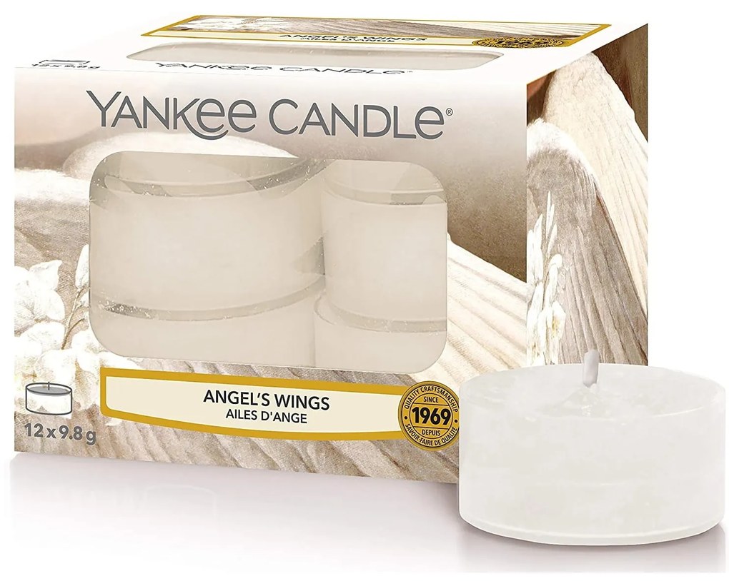 Yankee Candle Čajové svíčky Yankee Candle 12ks - Angel Wings, bílá barva, vosk