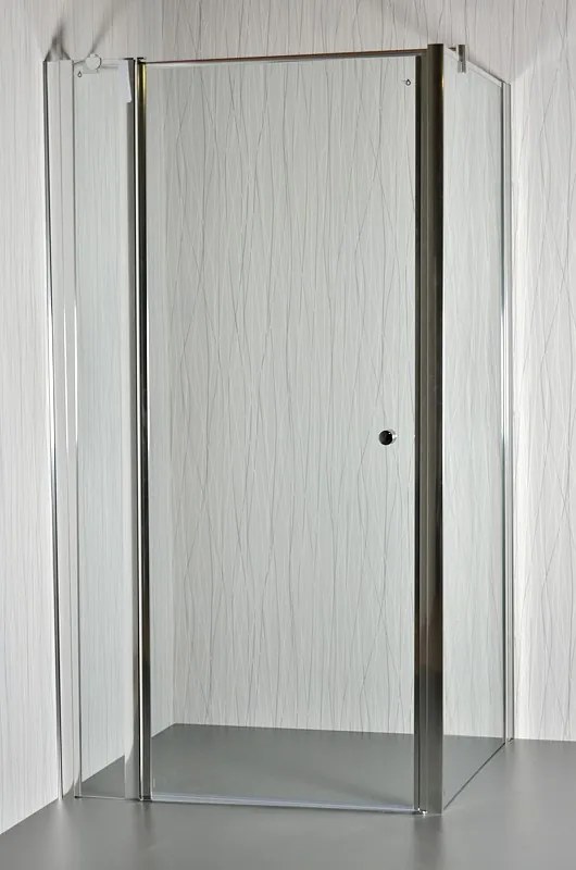 ARTTEC Sprchový kout rohový jednokřídlý MOON D 13 čiré sklo 100 x 80 x 198 cm s vaničkou z litého mramoru POLARIS PAN04495