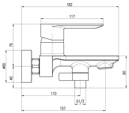 RAV Slezák NL154.5MGK - Vanová baterie NIL kartáčovaná šedá