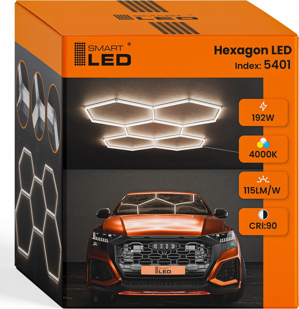 Led lampa Hexagon Stropní panel Osvětlení do garáže Dílna 298x209 cm