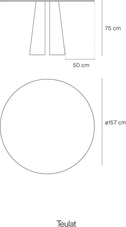 Kulatý jídelní stůl v dekoru jasanu ø 157 cm Cep – Teulat
