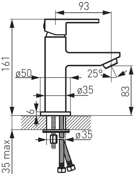 FERRO Zicco, umyvadlová baterie, chromová, BZI2