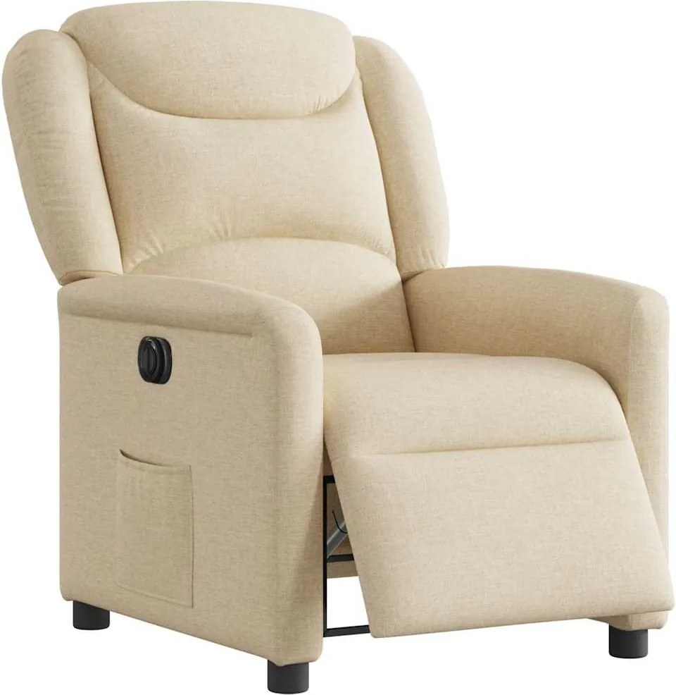 Elektrické polohovací křeslo krémové textil 3303182