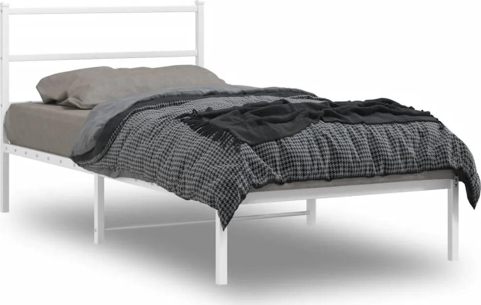 vidaXL Kovový rám postele s čelem 100 x 200 cm [355360] Barva: Černá