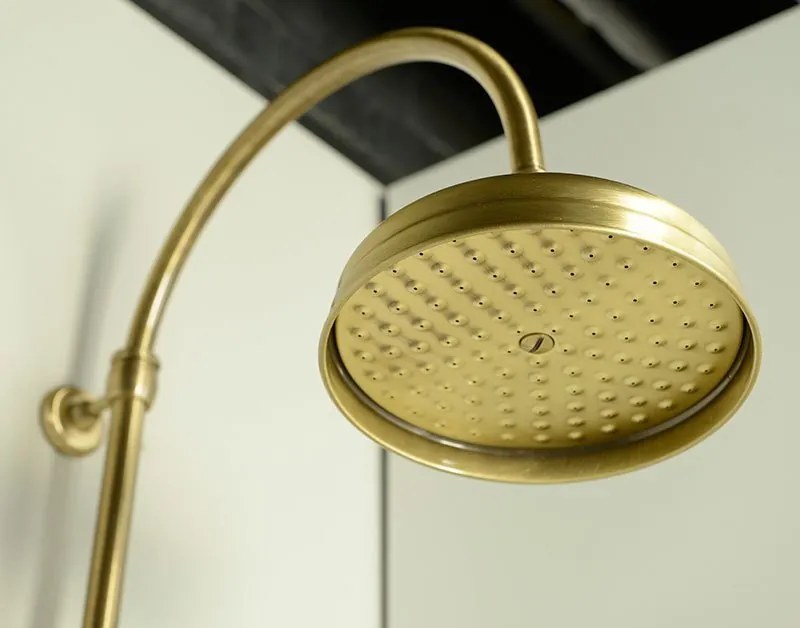 Reitano Rubinetteria, ANTEA sprchový sloup k napojení na baterii, hlavová a ruční sprcha, bronz, SET036