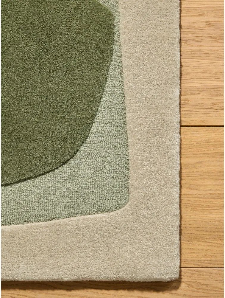 Zelený/béžový ručně tkaný vlněný koberec 200x290 cm Kinney – MADE