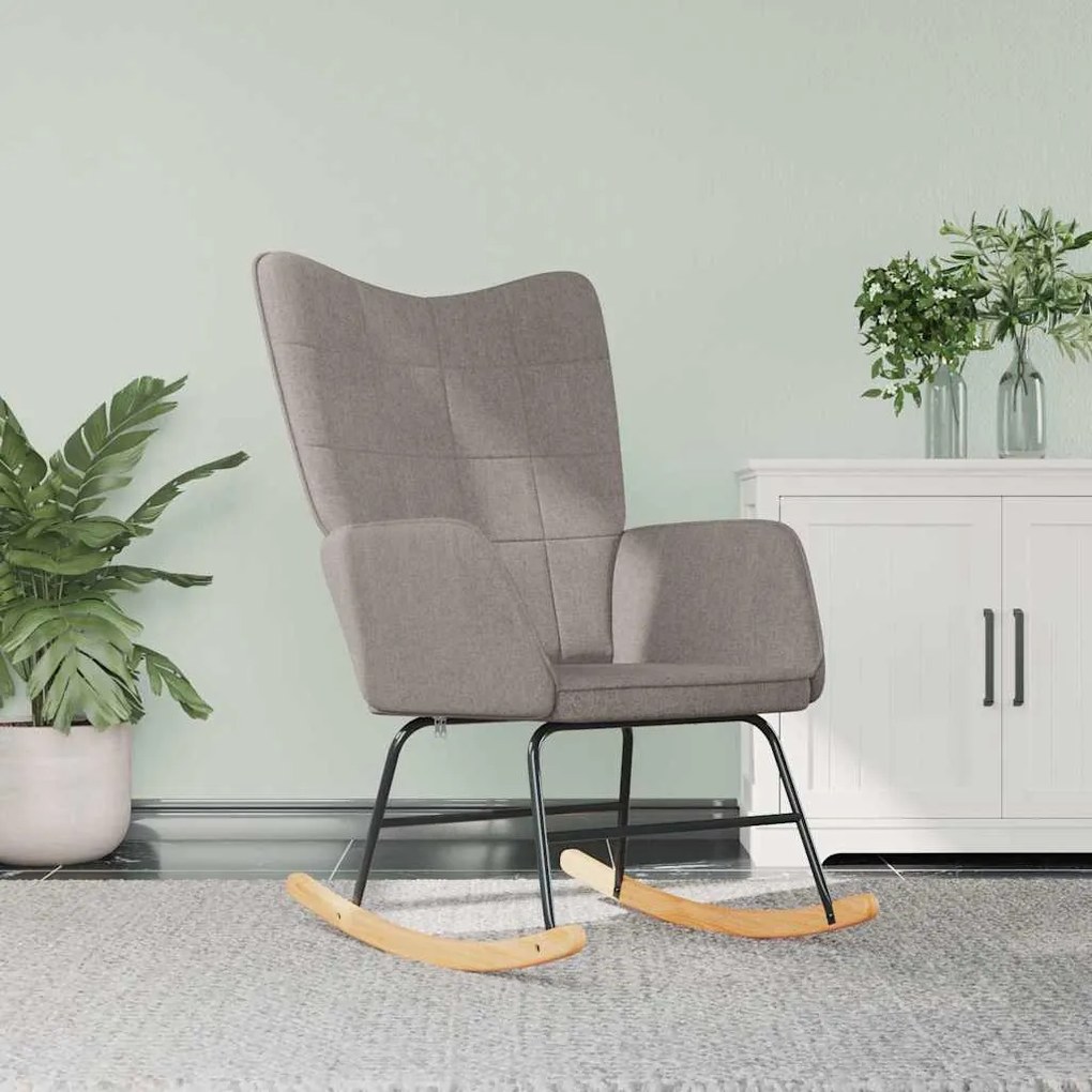 Houpací křeslo taupe textil 328016
