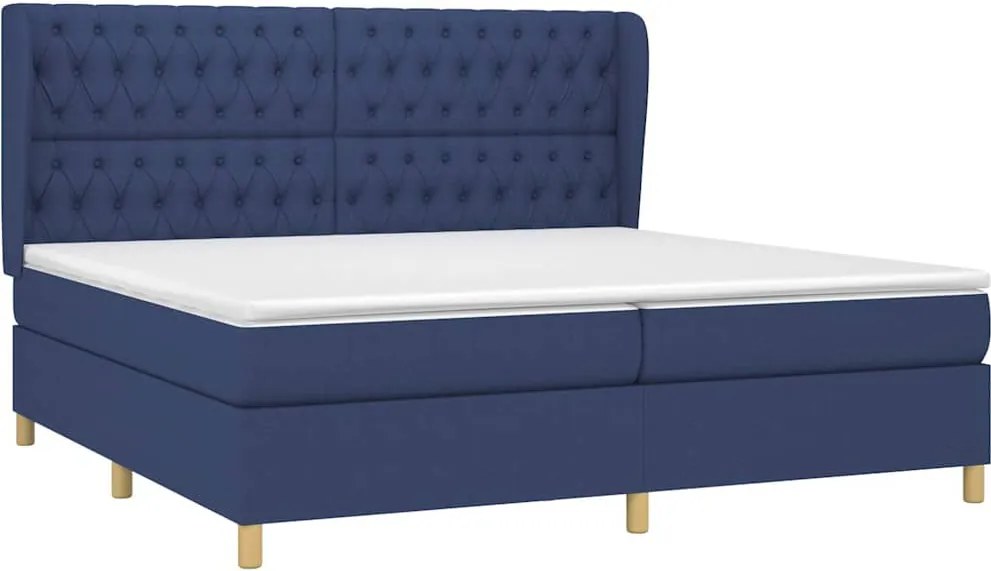 Box spring postel s matrací modrá 200x200 cm textil 3128795