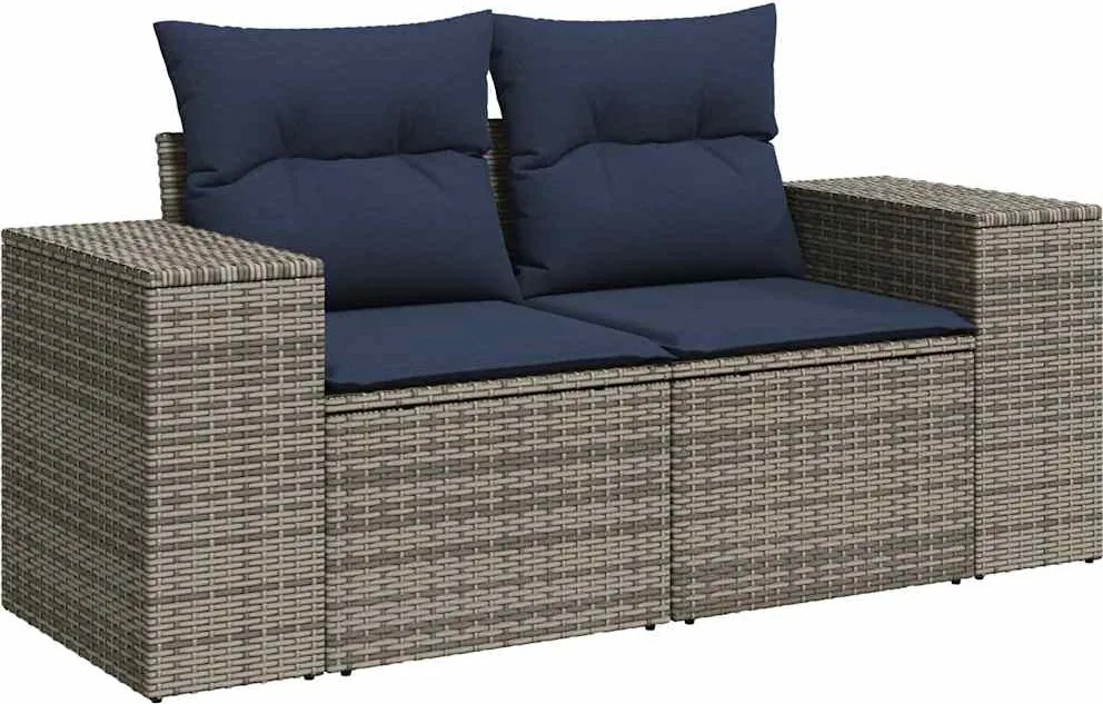6dílná zahradní sestava s poduškami hnědá polyratan akácie 3327931