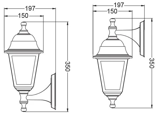 ACA Lighting Venkovní nástěnná lucerna, barva rzi, PLGP1R