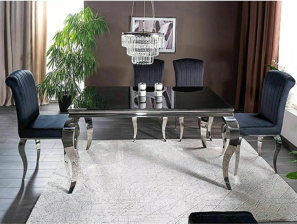 Jídelní stůl Prince 150 cm černý/chrom