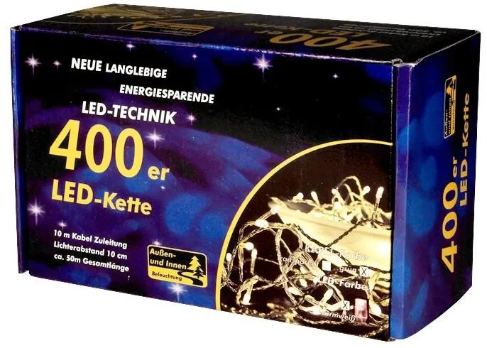 Nexos 28391 Vánoční LED osvětlení 40 m - teple bílé, 400 diod