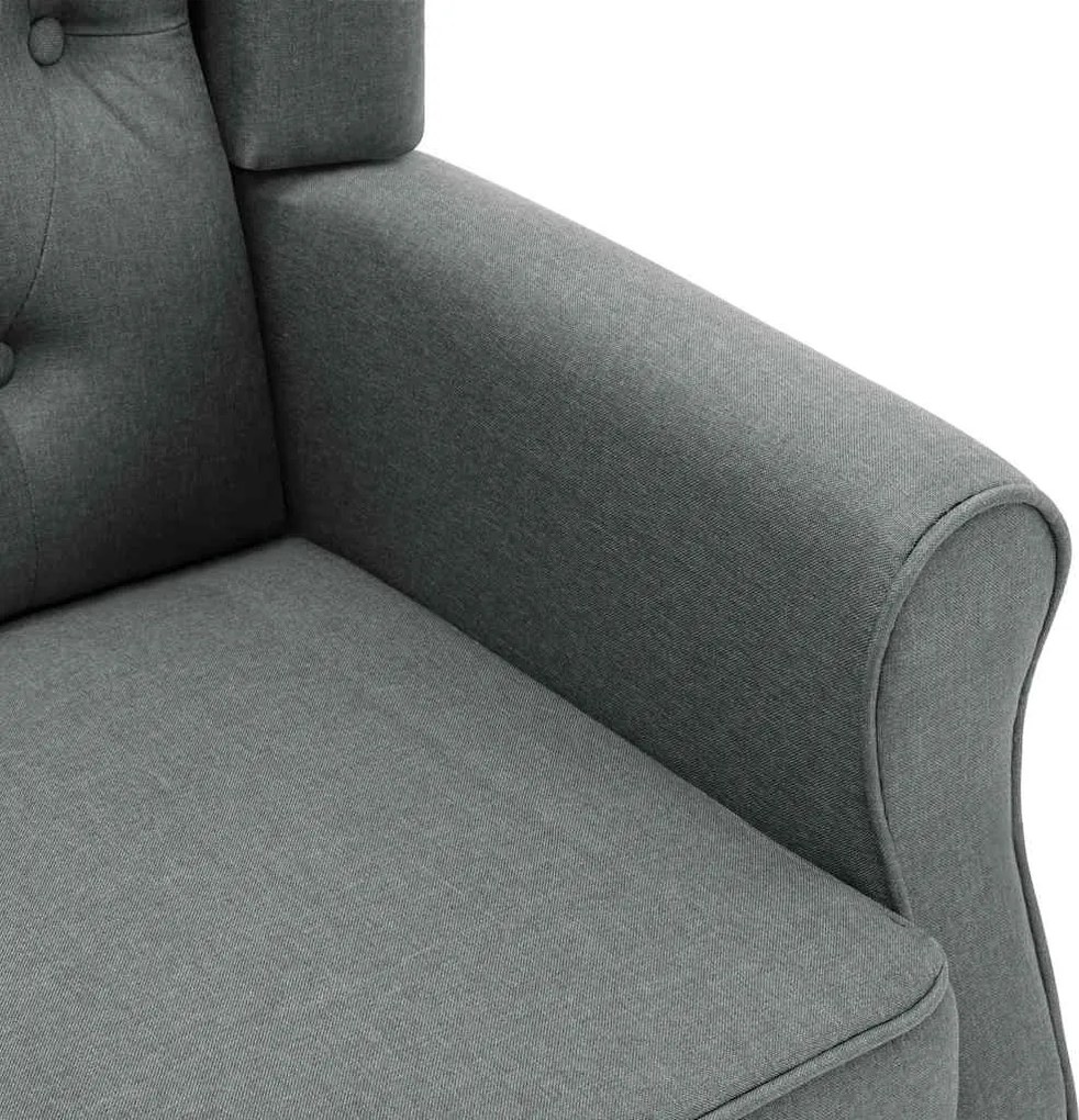 Masážní křeslo s podnožkou světle šedé textil 320161