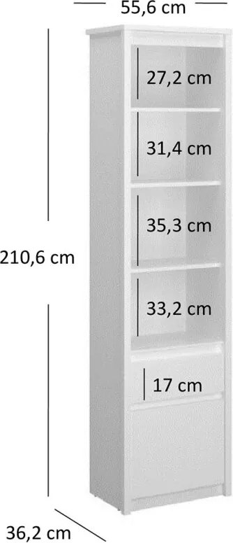 Regál otevřený 1d1s bílý Erden