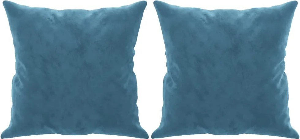 2místná pohovka s polštáři modrá 120 cm samet 3200944