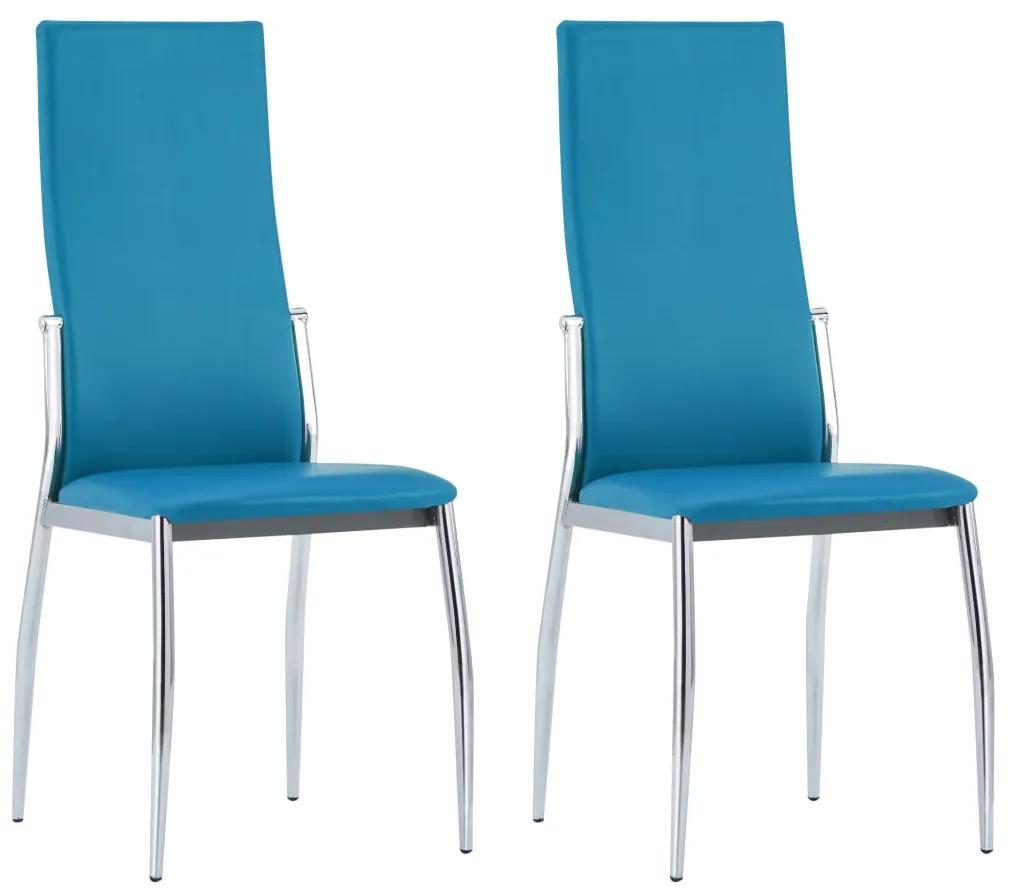 281664 vidaXL Jídelní židle 2 ks modré umělá kůže