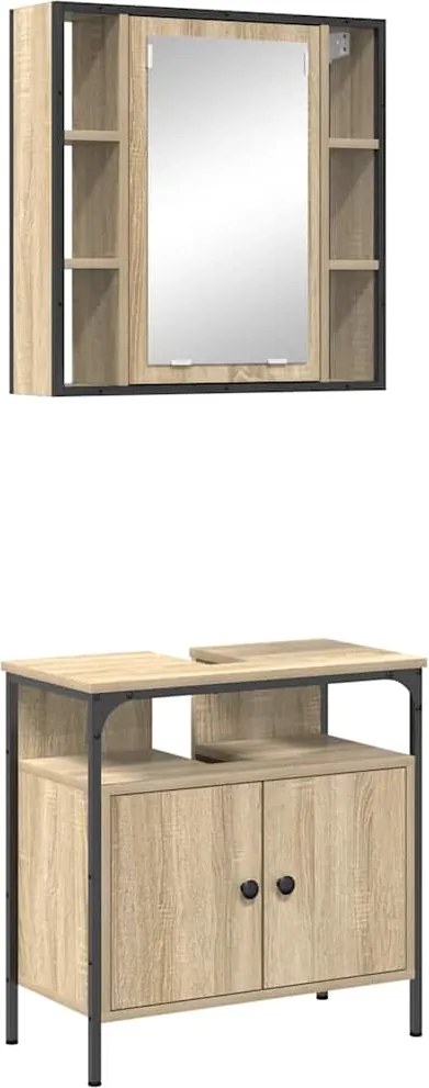 Sada koupelnového nábytku 2 ks Hnědá 60 x 30 x 60 cm 3345130