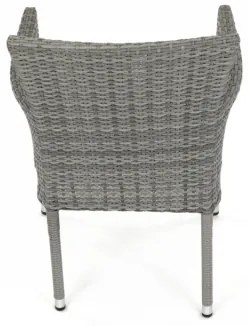 Zahradní židle šedá stohovatelná umělý ratan kov AZC-S2118 GREY