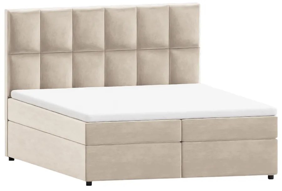Béžová boxspring postel s úložným prostorem 200x200 cm Flip – Ropez