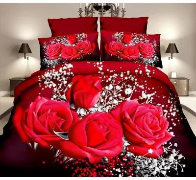 XPOSE ® 3D POVLEČENÍ - Rudé růže 140x200/70x90cm | BIANO