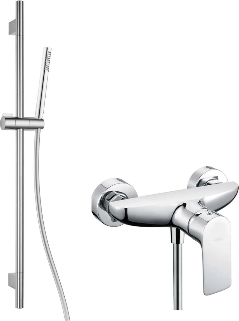 kielle Vega - Sprchový set s baterií, tyčí, hadicí a sprchovou hlavicí EcoSpare, chrom 20618SN30