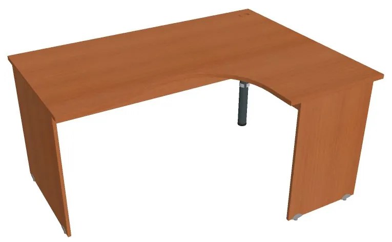 Stůl ergo levý 160*120 cm - Hobis Gate GE 2005 L Dekor stolové desky: třešeň, Dekor lamino podnože: třešeň, Barva nohy: černá