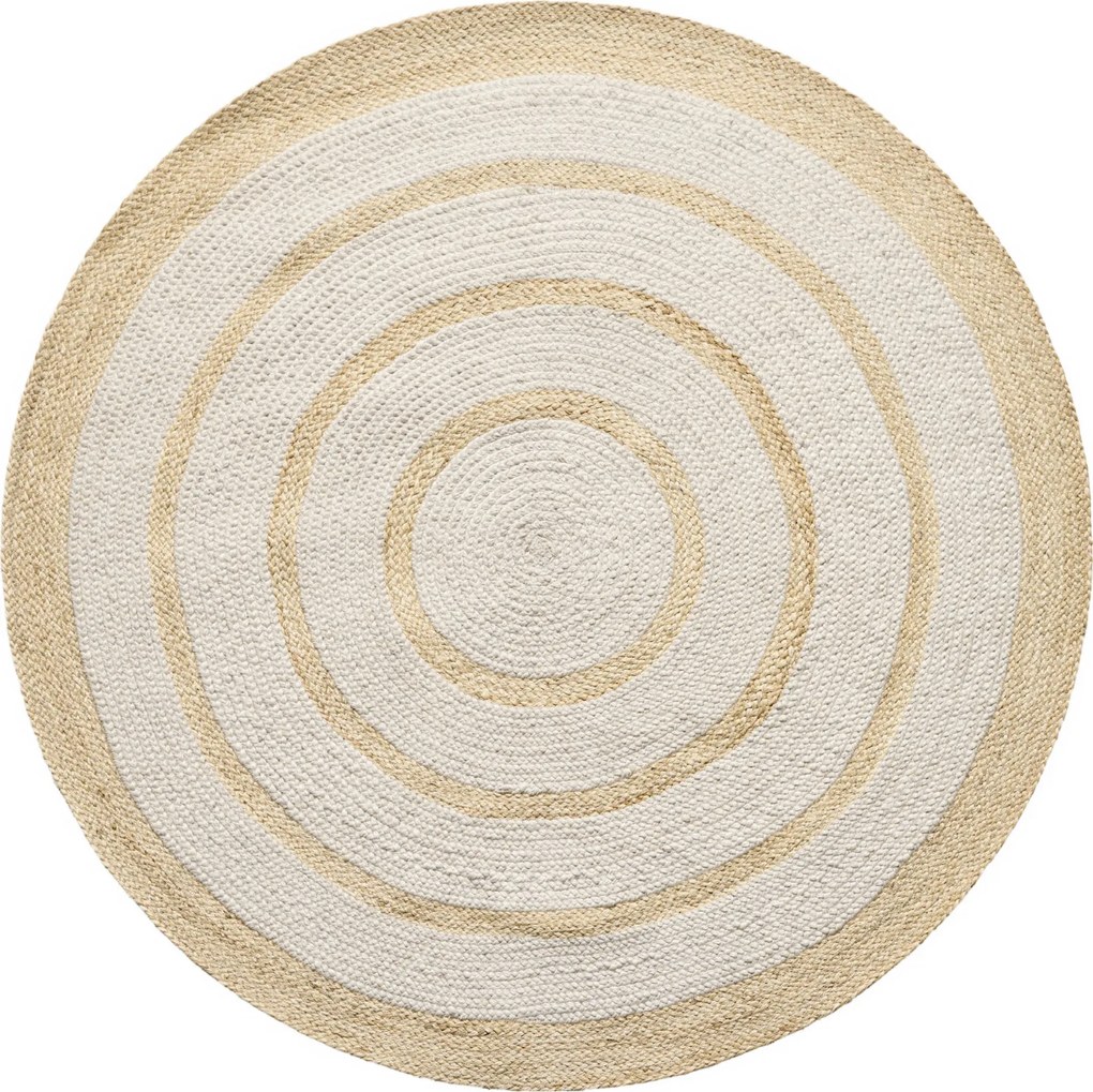 Diamond Carpets India, Ručně vázaný kusový koberec Ellara SM 05 Natural kruh, 180x180 (průměr) kruh, béžová, chodba / předsíň