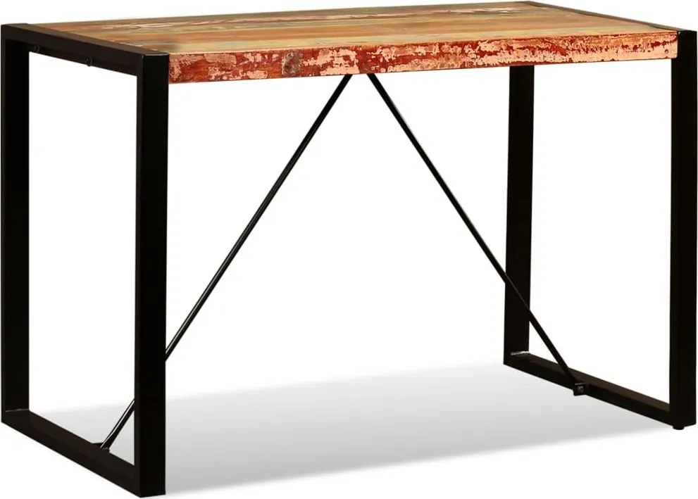 vidaXL Jídelní stůl masivní recyklované dřevo 120 cm [243998] Barva: Černá