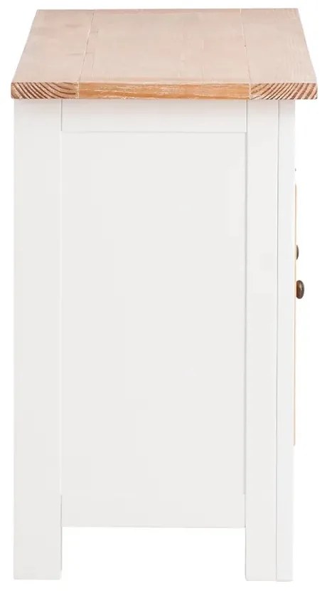 furniture-nabytek.cz - Masivní skříňka pod umyvadlo Caprino z borovice a MDF, lakovaná, bílá a hnědá – 140×45×75 cm