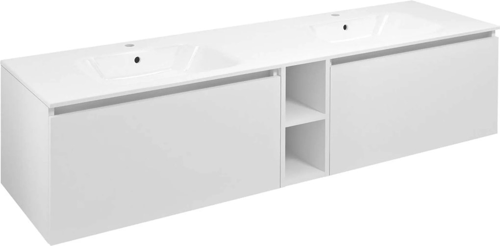 Sapho Lorea - Umyvadlová skříňka 180x46x52 cm, 2x zásuvka, matná bílá LE080-3131-04