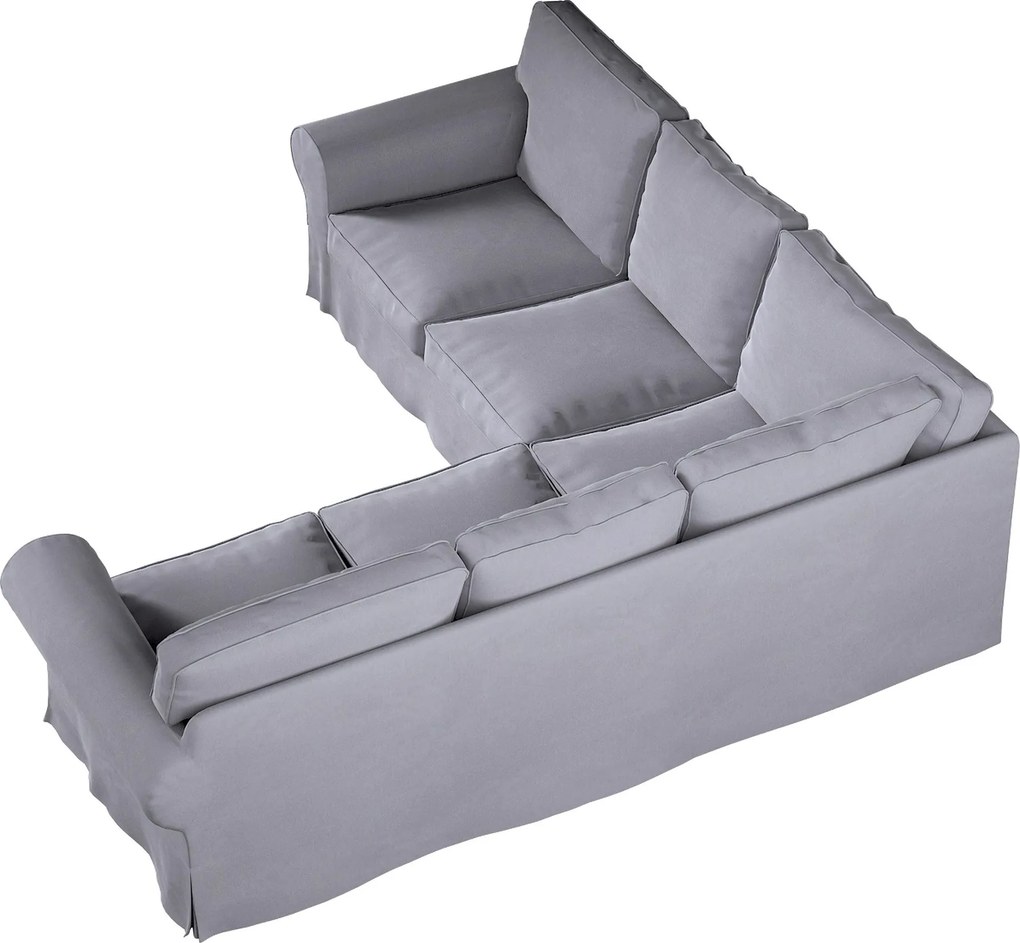 Potah na pohovku IKEA Ektorp rohová barva šedá látka lesklé, sametová
