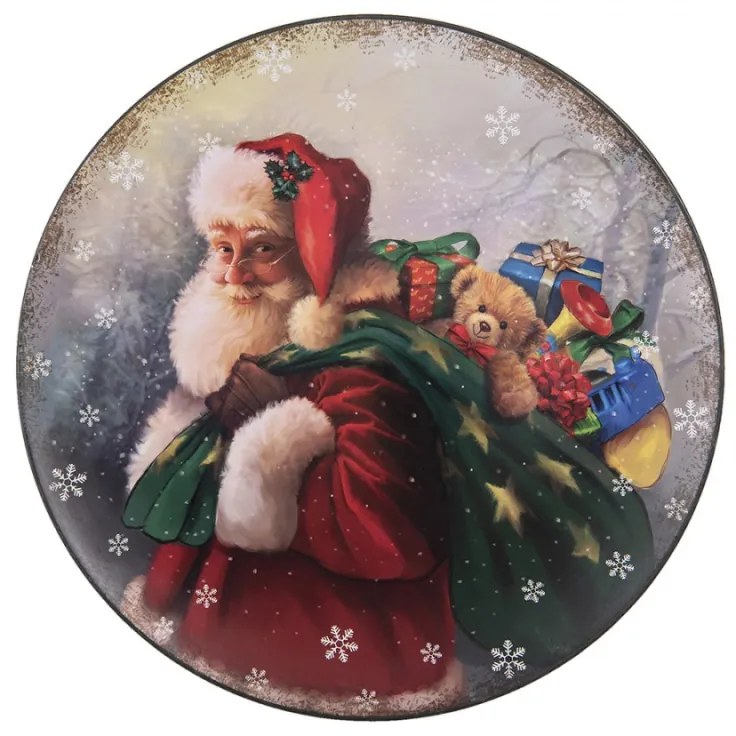 Dekorativní plastový talíř se Santa Clausem – 33x1 cm