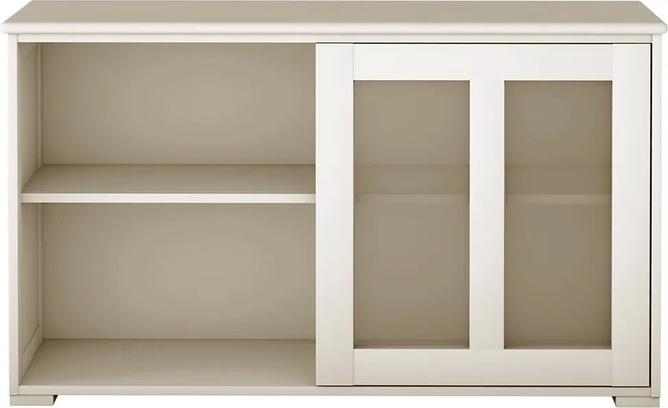 Costway Příborník s posuvnými dvířky 106,5 cm, krémově bílý