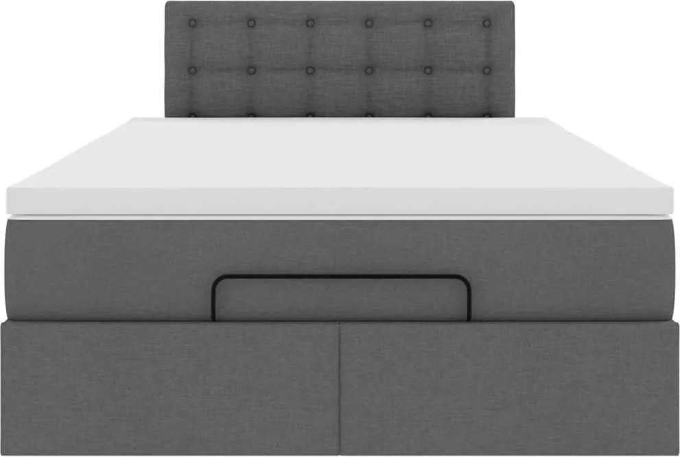 Osmanský postel s matrací tmavě šedá 120x200 cm textil 3311616