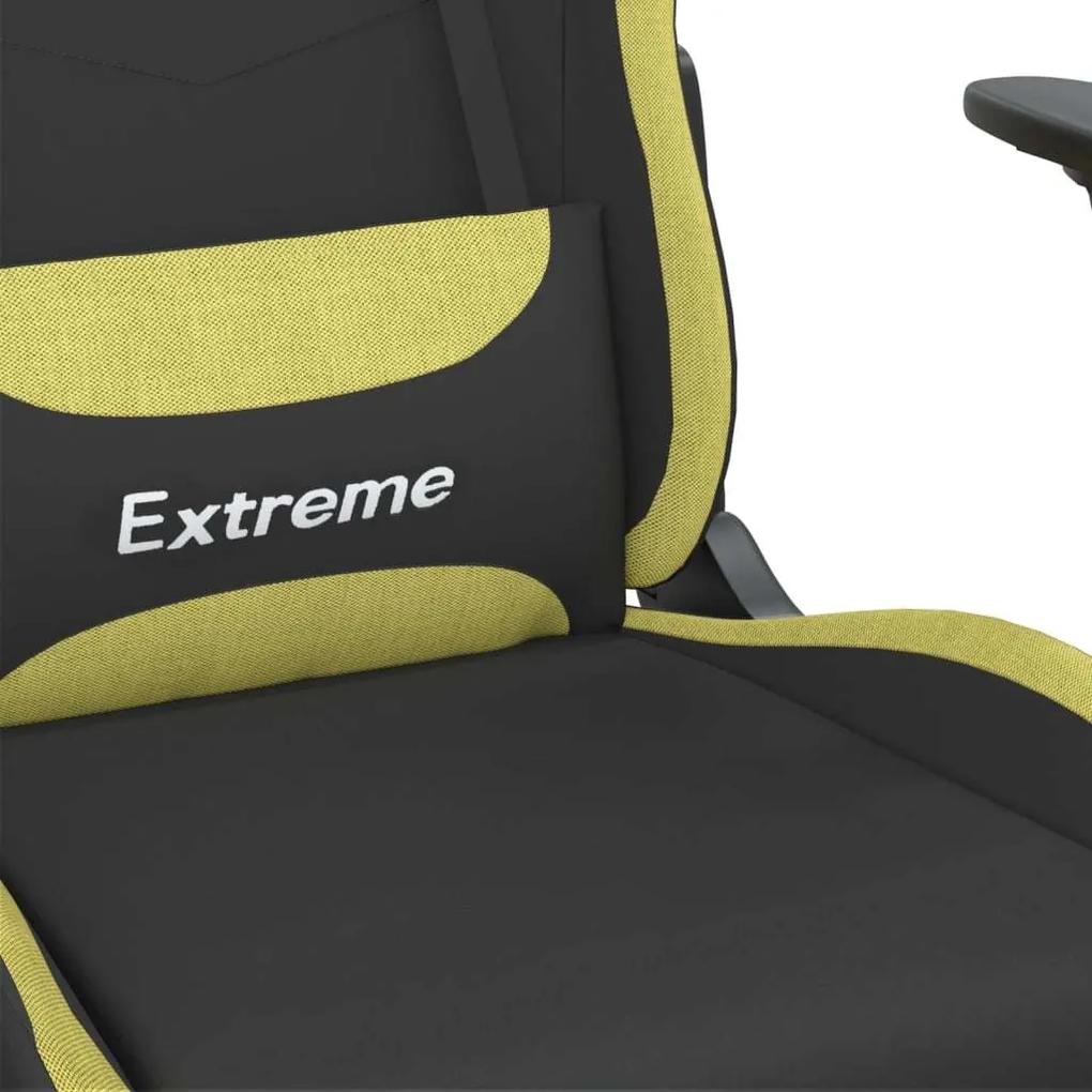 vidaXL Masážní herní židle s podnožkou černá a textil [345486] Barva: Tmavě žlutá