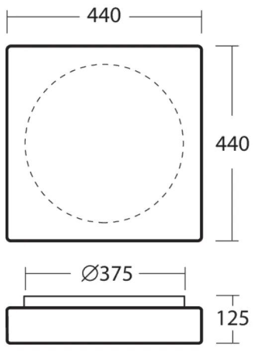 Osmont 43070 Lina 7, stropní svítidlo, 3x60W E27, opálové sklo, 44x44cm, IP43