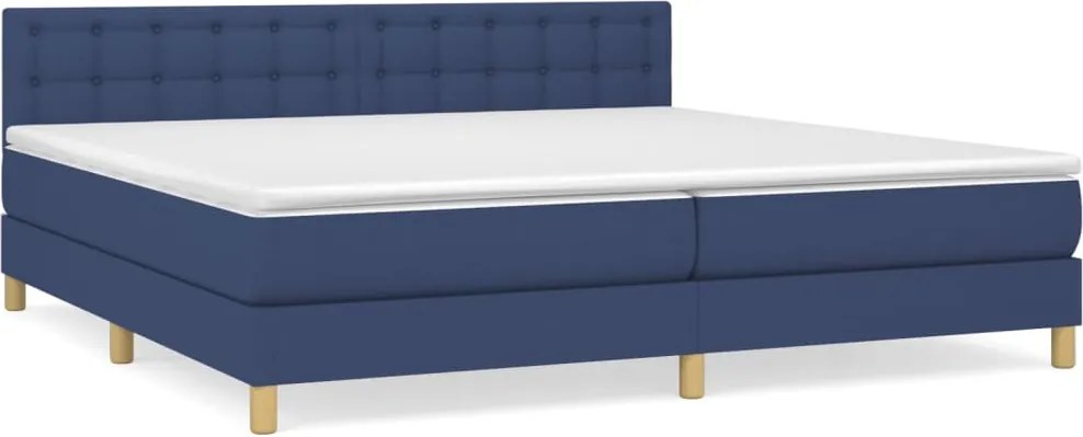Box spring postel s matrací modrá 200x200 cm textil 3140967