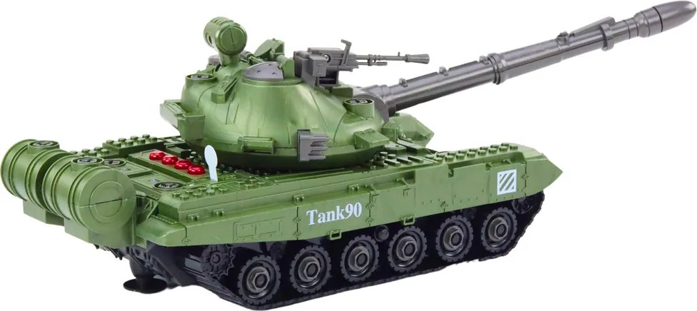 LEAN Toys Tank – vojenské vozidlo k sestavení – zelený – se zvuky – stavebnicová sada Resoraki