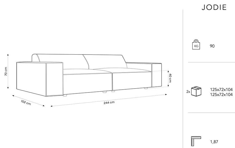 Béžová pohovka z textilie bouclé 244 cm Jodie – Micadoni Home